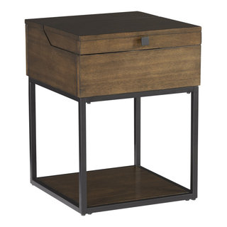 Park City Chairside Table in Cinnamon Brown/Black - Transitional - Side ...