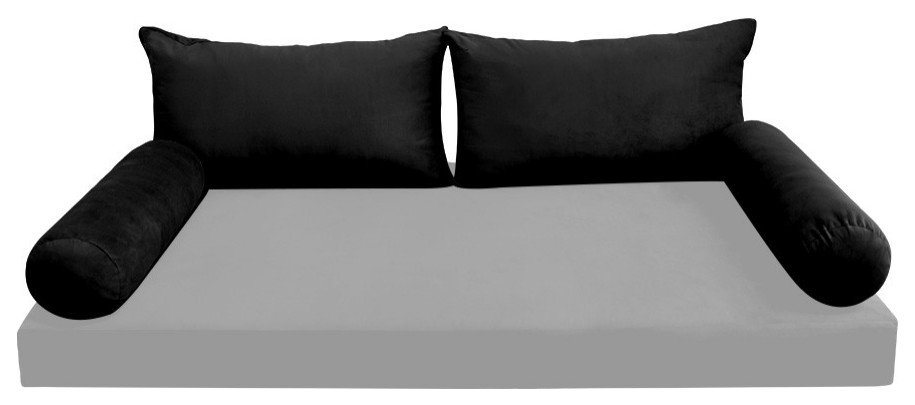 STYLE V2 Twin Velvet Knife Edge Indoor Daybed Bolster Pillow |COVER ...