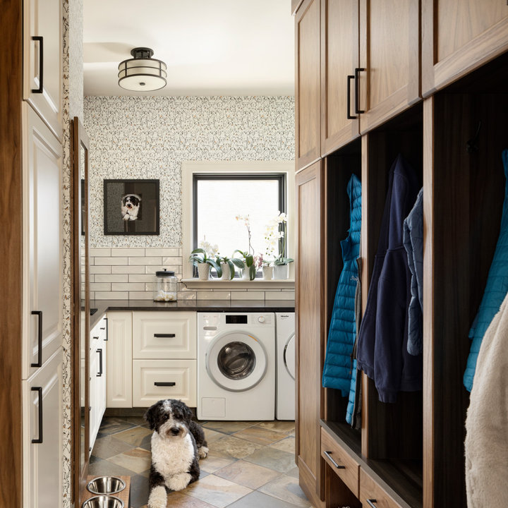 75 Beautiful Laundry Room with Subway Tile Splashback Ideas & Designs ...