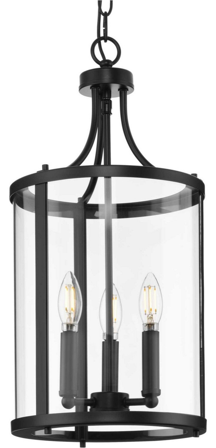 Gilliam 3-Light Hall & Foyer Light, Matte Black - Transitional ...