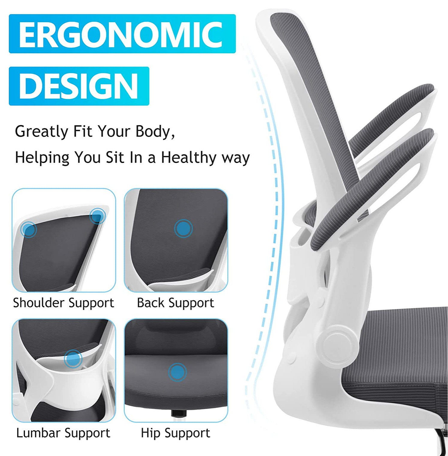 Ergonomic Breathable Mesh Desk Chair - Contemporary - Office Chairs ...