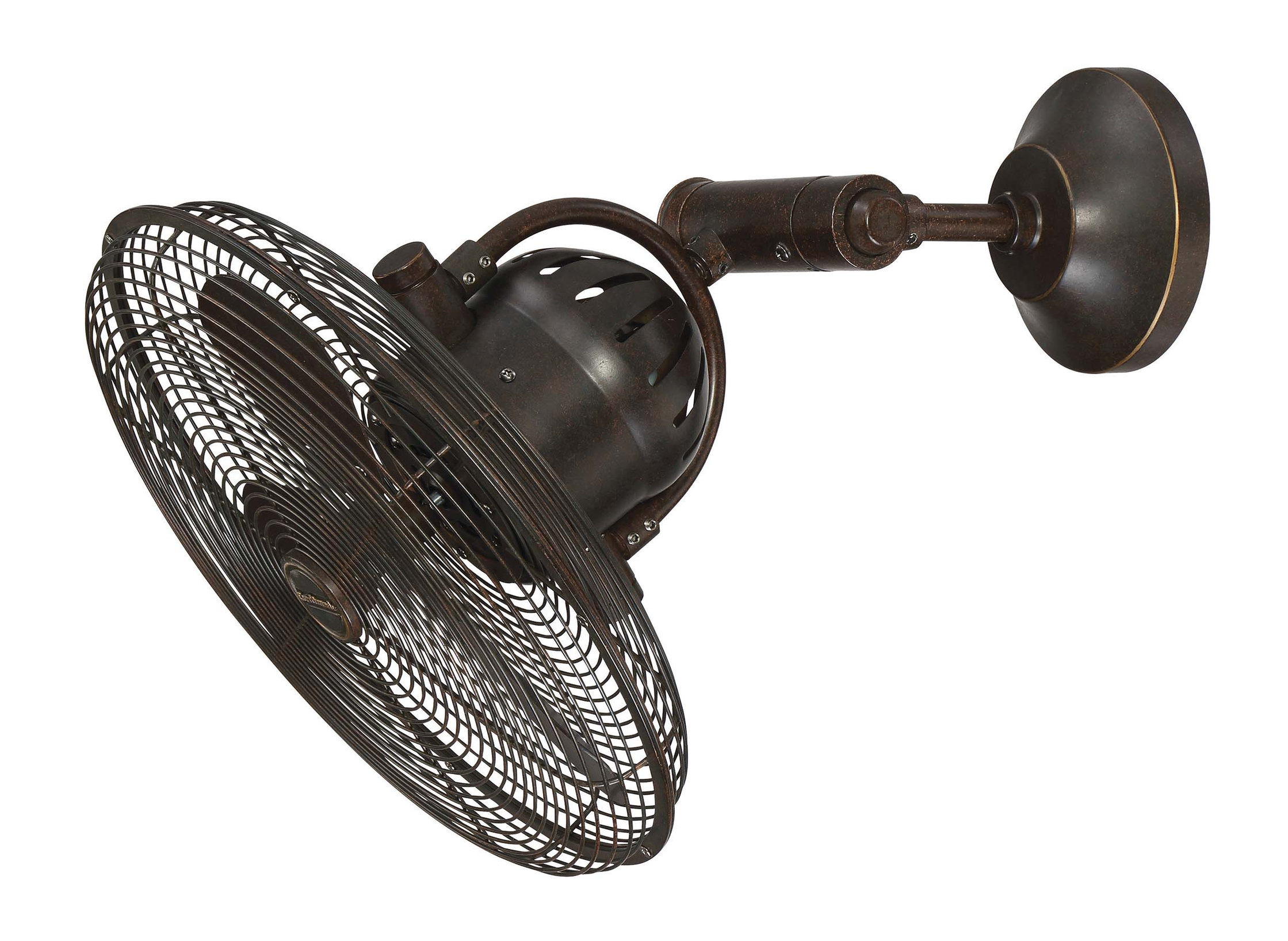 14" Aged Bronze Cage Wall Fan w/ Adjustable Arm - Craftmade Bellows IV ...