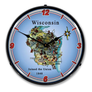 20041131 State of Wisconsin Clock - Contemporary - Wall Clocks - by ...