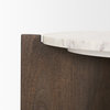 Bianca Dark Brown Wood With Marble Round Accent Table - Transitional ...