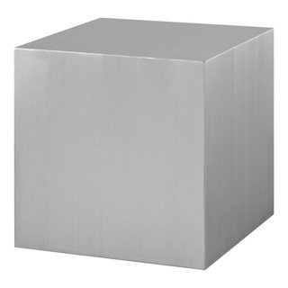 Modern Stainless Steel Cube Side Table with Sleek Silver Finish ...