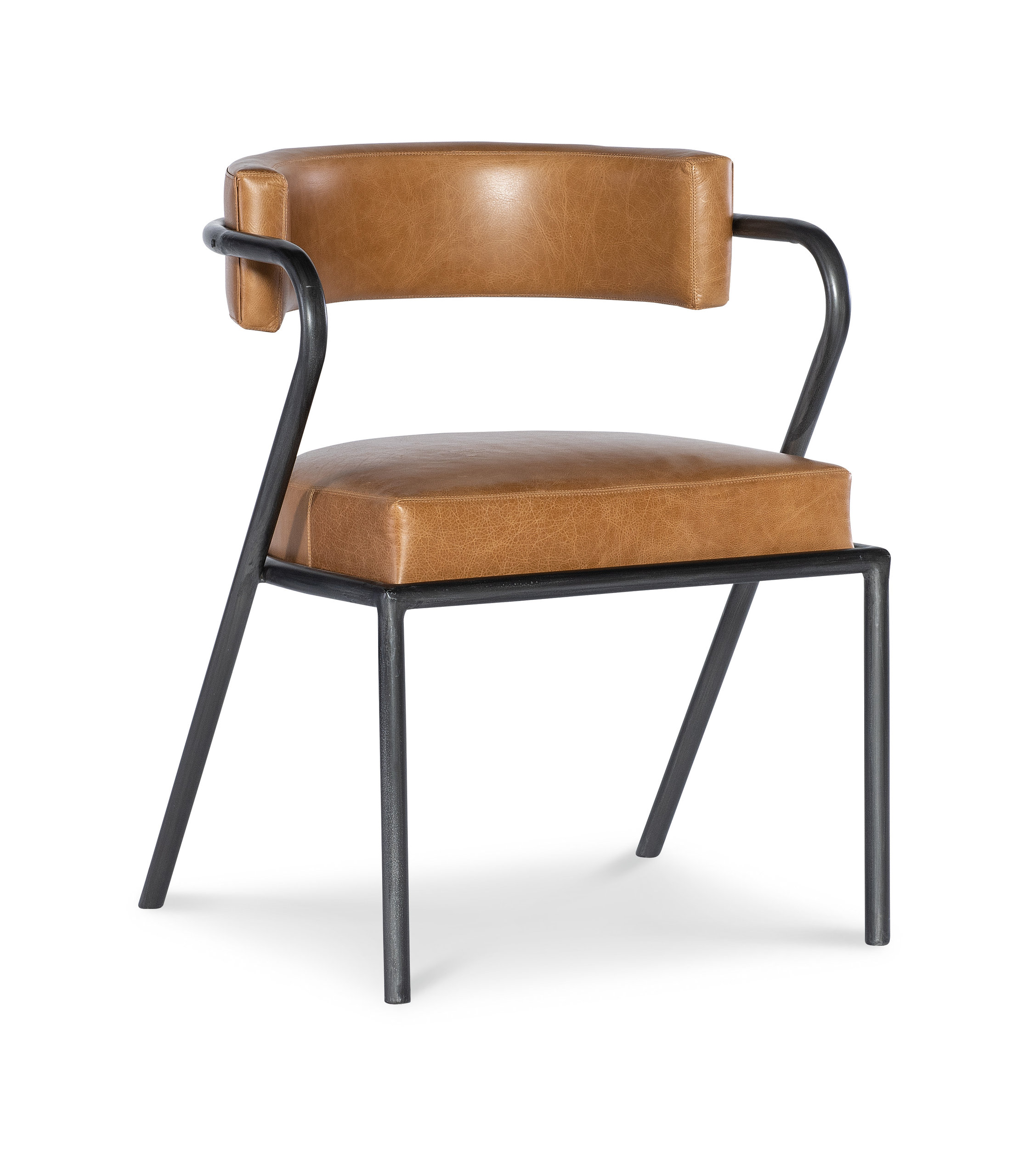 French Antique Lyon Iron Framed Leather Chair - Industrial - Armchairs ...