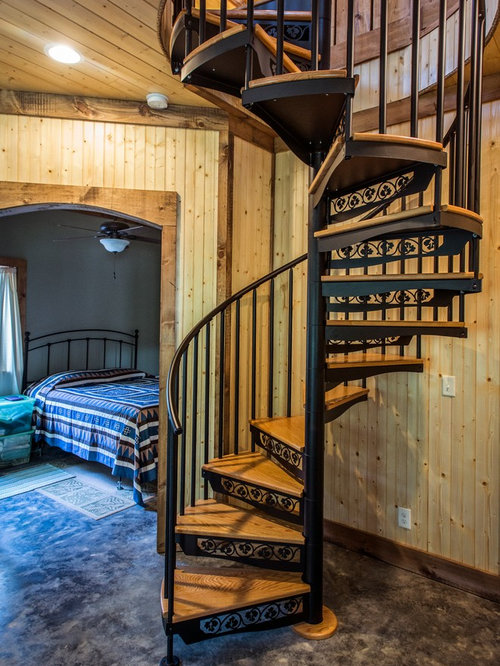Rustic Spiral Staircase Design Ideas, Renovations & Photos