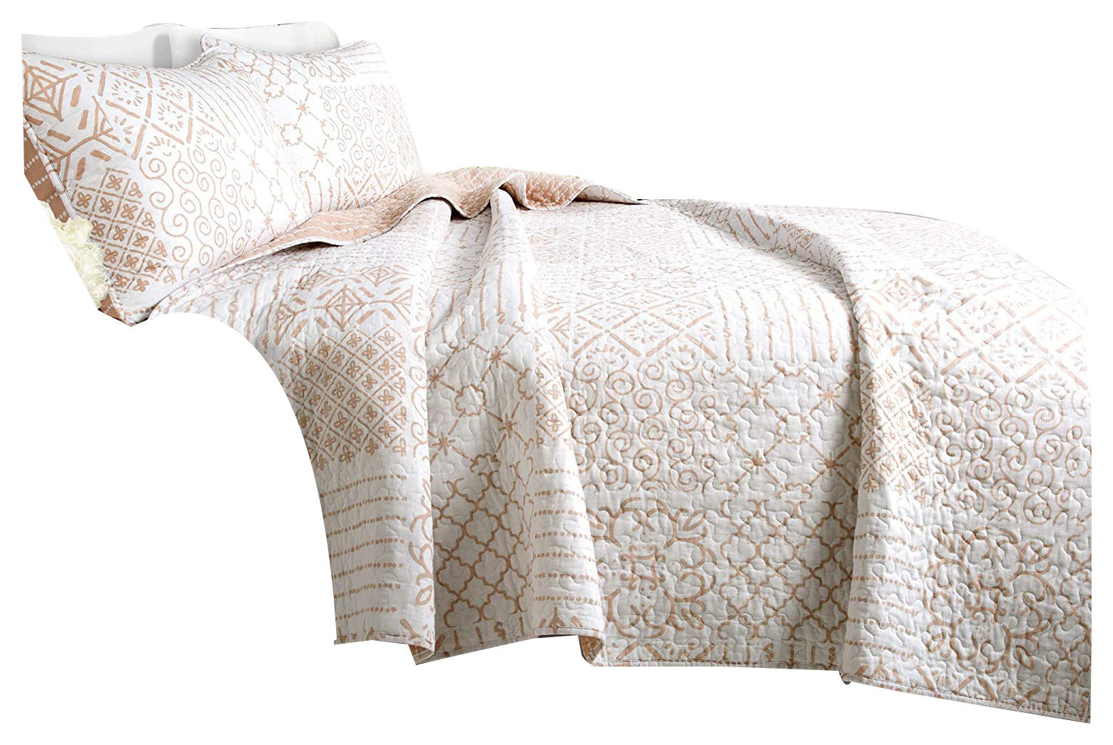 Lush Decor Monique Quilt Blush 3Pc Set King - Contemporary - Quilts And ...