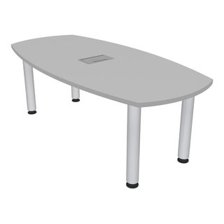 5X3 Arc Boat Shaped Meeting Table With Post Legs Data And Electric ...