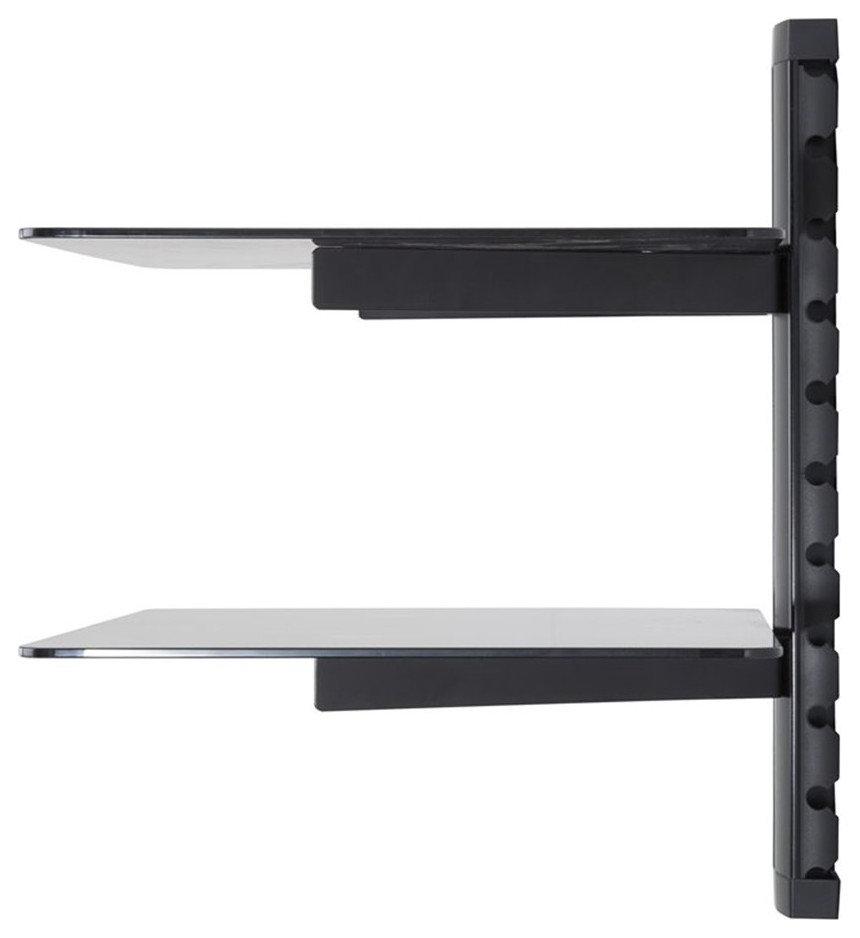 AVF Steel Wall Mounted AV Component Shelving System with 2 Shelves in ...