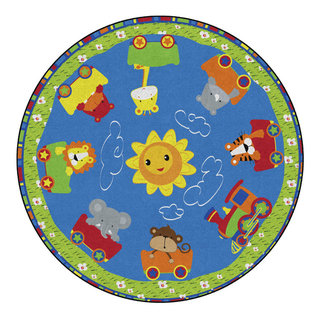 Flagship Carpets CE420- 73W 5' Cutie Train Nursery School Rug ...
