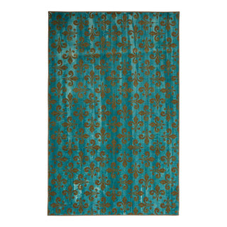 Mohawk Home Fleur De Lis Teal 5' x 8' Area Rug, 5' x 8' - Mediterranean ...