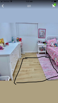 which size rug under twin bed in corner
