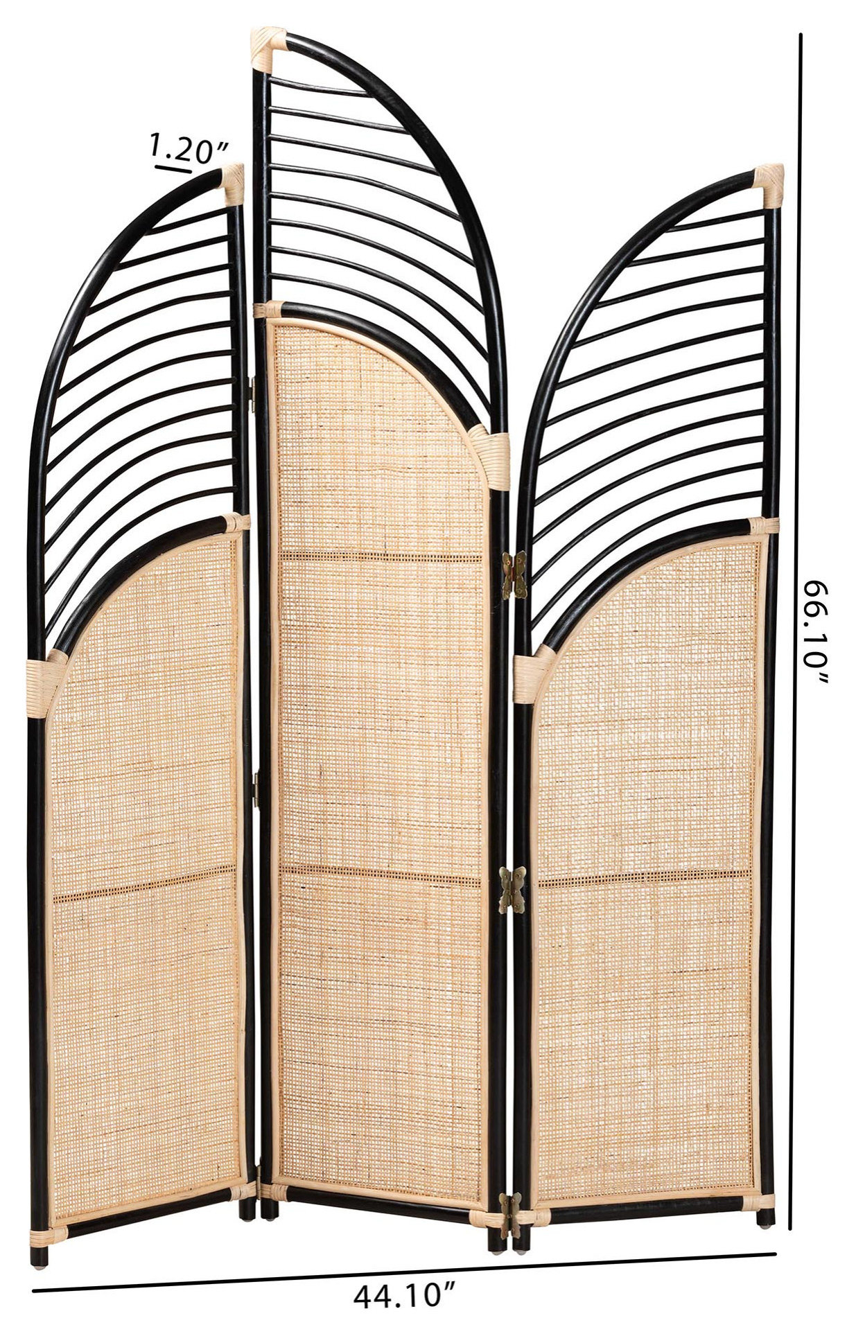 Lucija Two-Tone Rattan Room Divider - Tropical - Screens And Room ...