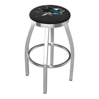 Holland L8C2C San Jose Sharks 36" Swivel Bar Stool - Chrome - Beach ...