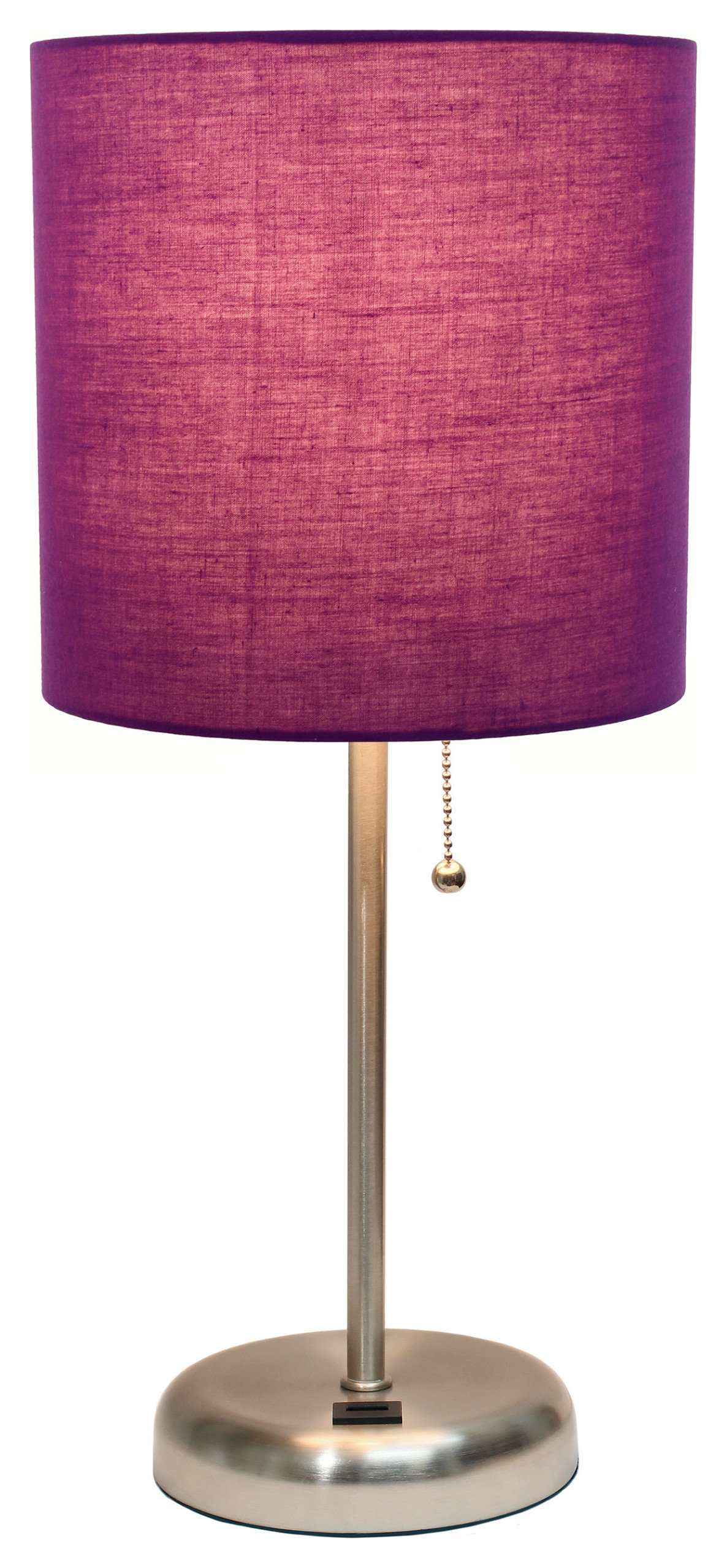 Limelights Stick Lamp With Usb Charging Port and Fabric Shade, Purple ...