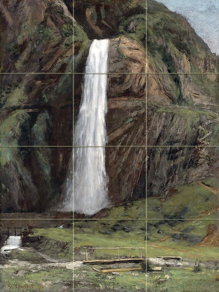 Tile Mural A Pedestrian Bridge And Cascade Mountains, 4.25" Ceramic ...