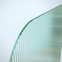 34 in. x 78 in. Frameless Shower Door, Single Fixed Panel Fluted Radius ...