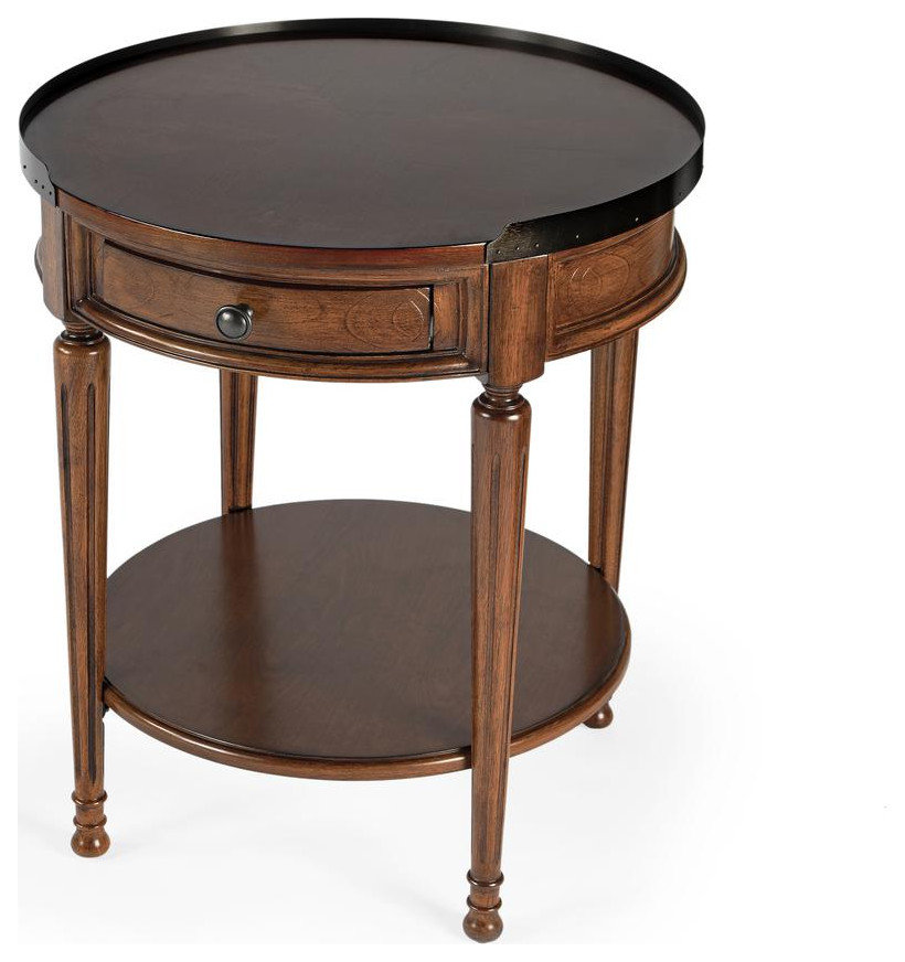 Sampson Olive Ash Burl Accent Table, Olive Ash Burl - Contemporary ...