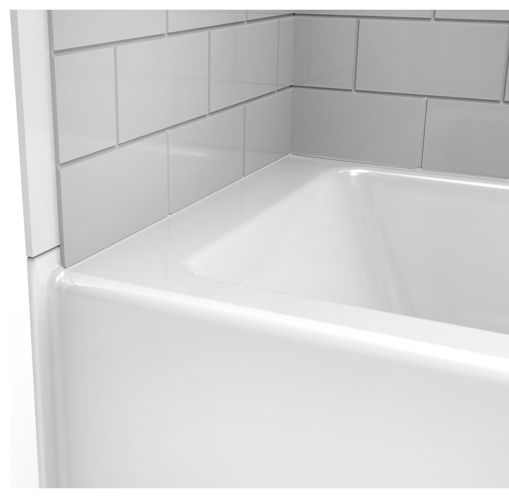 Jacuzzi 60" Alcove Acrylic Soaking Tub With Left Drain, Overflow ...
