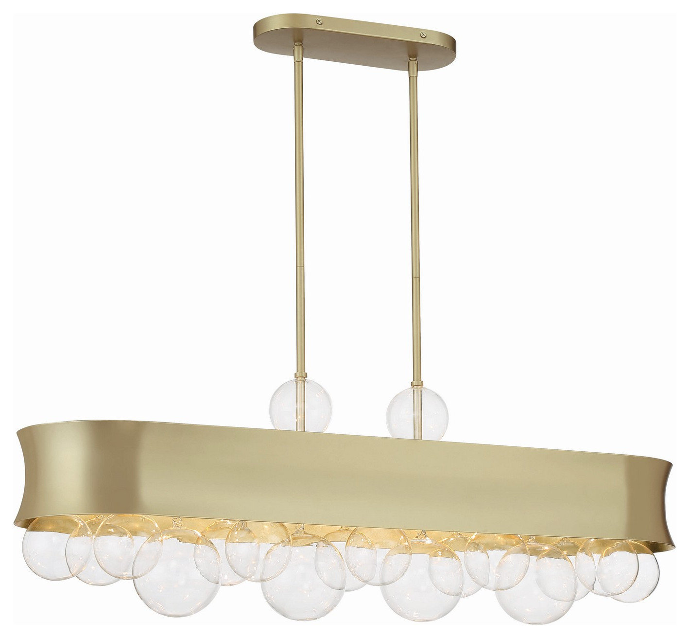 Verdi Square Six Light Island Pendant in Soft Gold - Contemporary ...