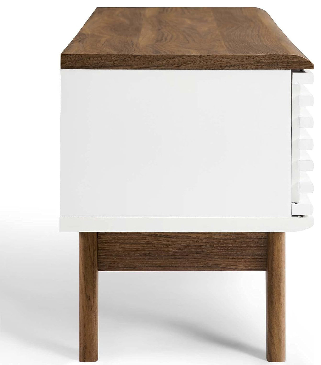 Retro TV Console with Tapered Legs and Sliding Doors for Hidden Storage ...