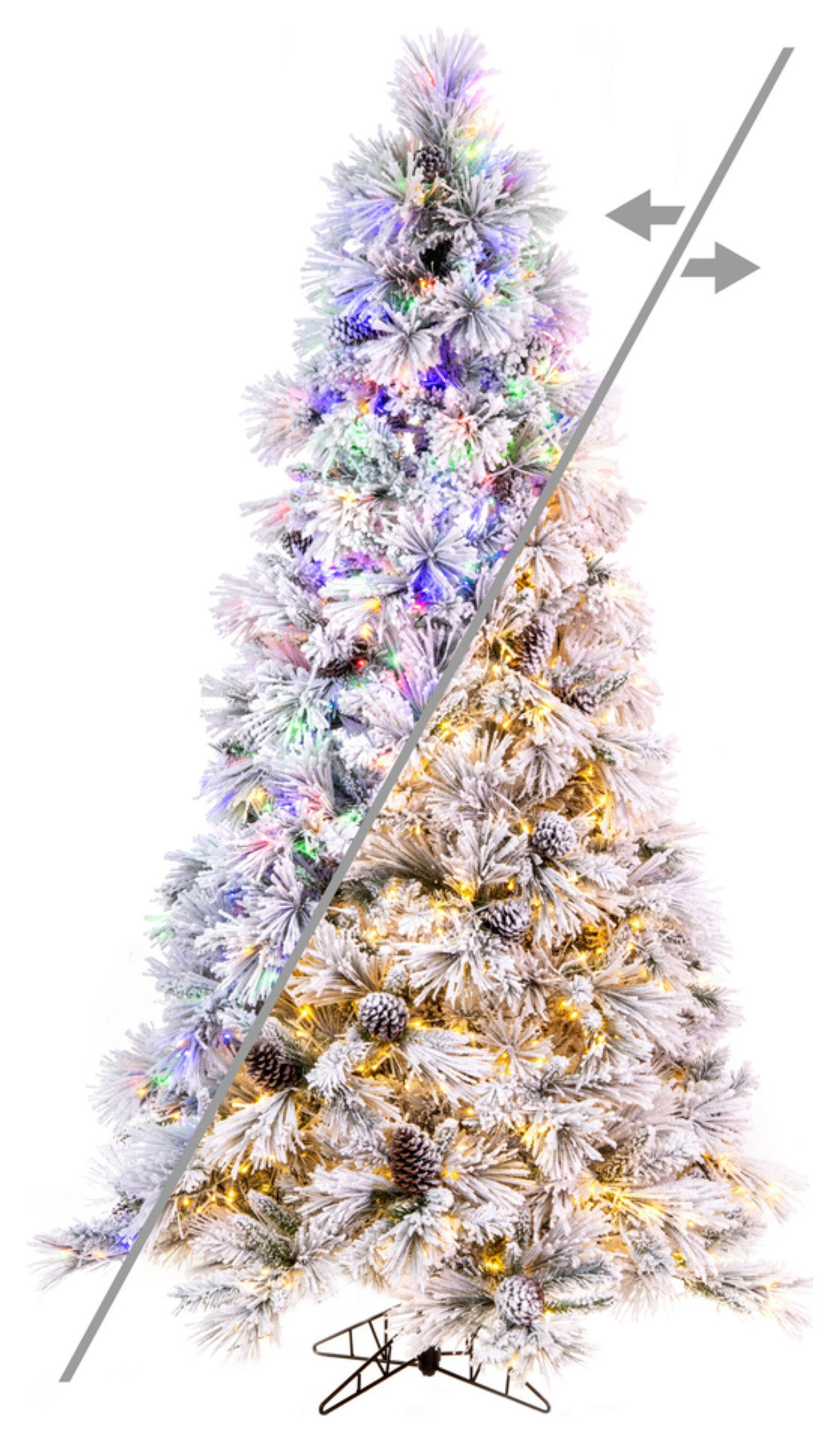 5.5'x36" Flocked Atka 3Mm LED 550CC - Contemporary - Christmas Trees ...