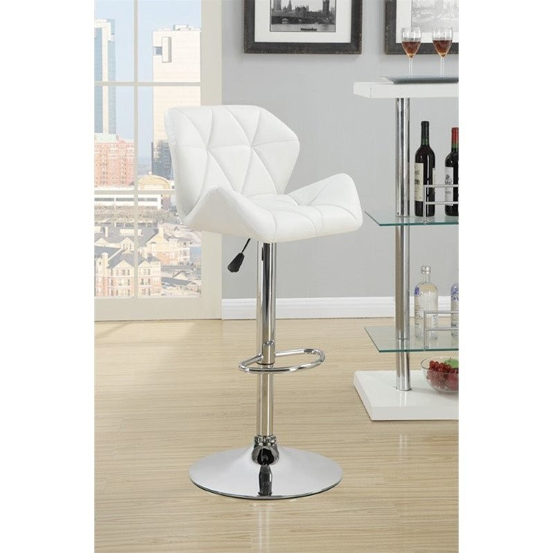 Coaster Adjustable Tufted Faux Leather Bar Stools in Gray ...