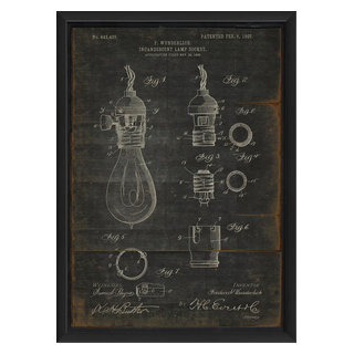 Wunderlich Lamp Patent on Black Framed Print, Large - Industrial ...
