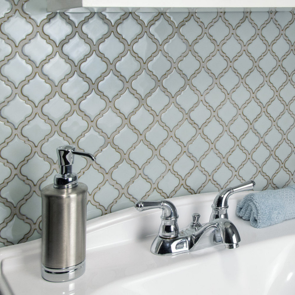 Hudson Tangier Mosaic Floor and Wall Tile, Silk White, Sample ...