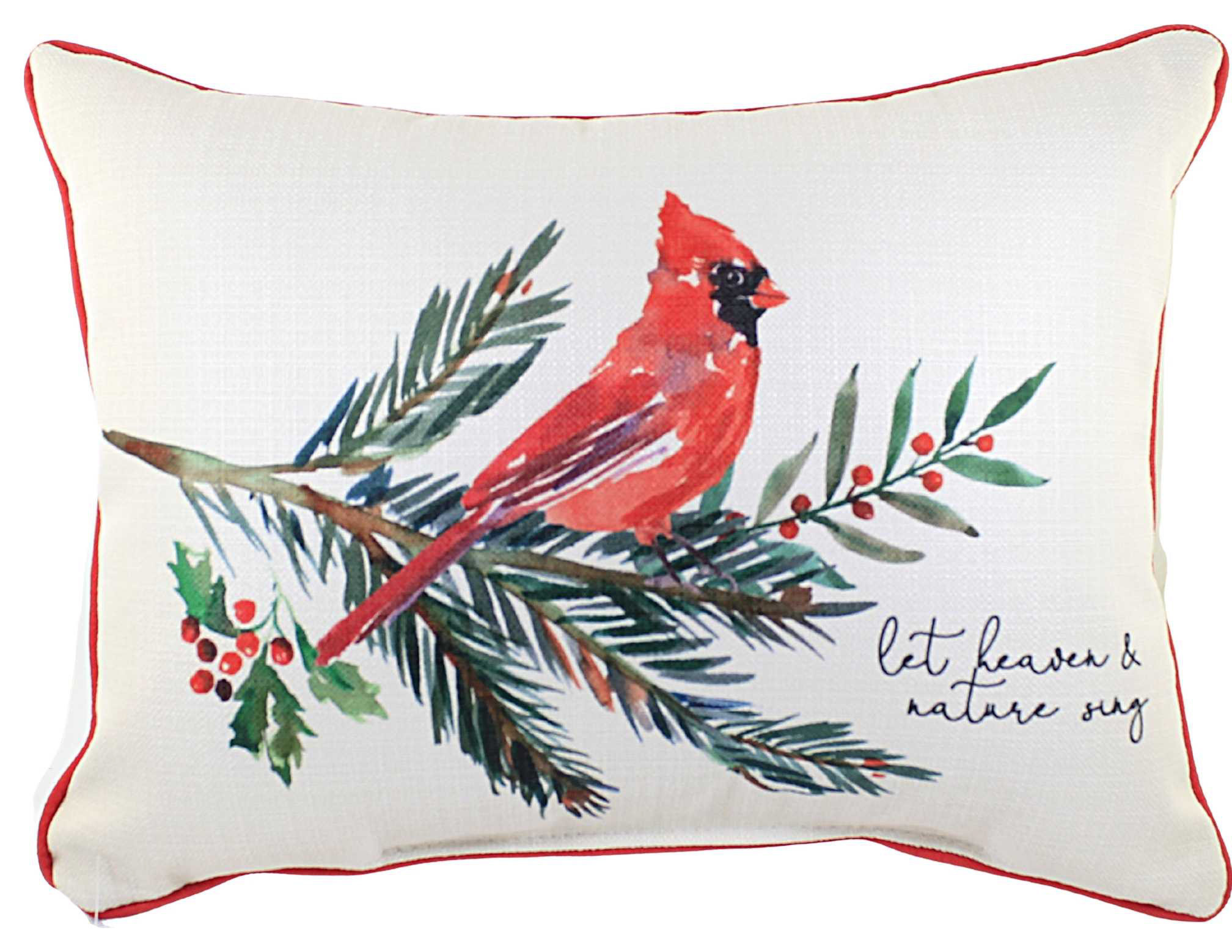 Little Birdie Cardinal On Branch Red Piping Bird Home Decor Winter ...