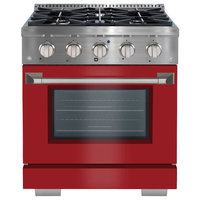 Ancona 30" 4.2 cu. ft. Dual Fuel Range, Stainless Steel With Red Door ...