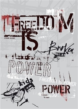 Red Text Wallpaper, 4 Panels, 4 Panels - Contemporary - Wall Decals ...