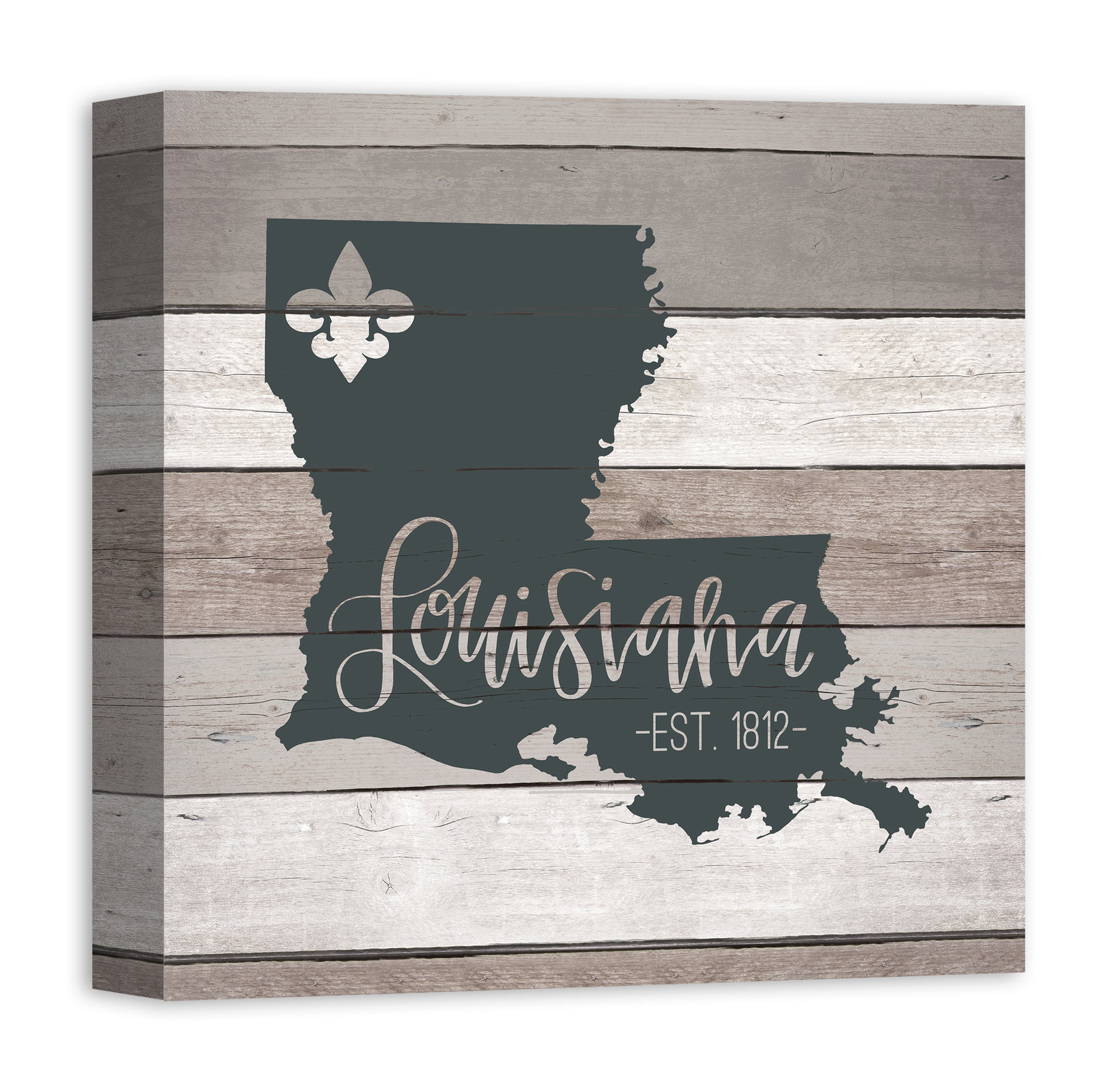 Louisiana Established 16"x16" Canvas Wall Art, 16x16 - Contemporary ...