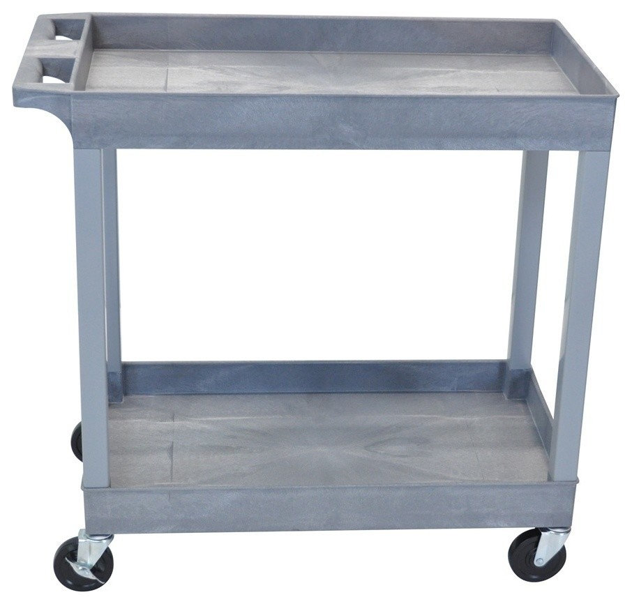 Luxor High Capacity 2 Tub Shelves Cart - Contemporary - Utility Carts ...