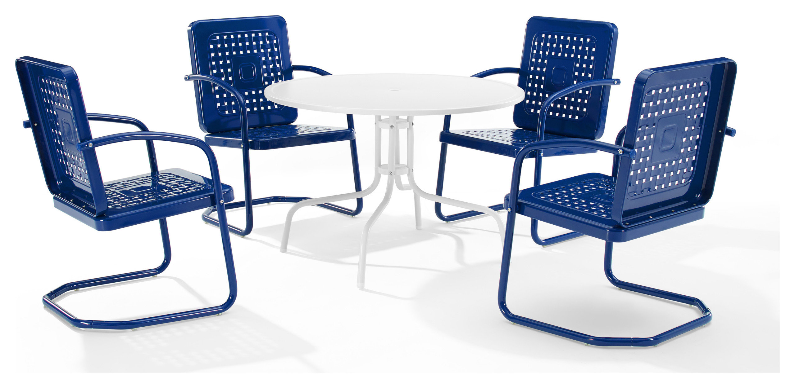 Bates 5Pc Outdoor Metal Dining Set - Contemporary - Outdoor Dining Sets ...