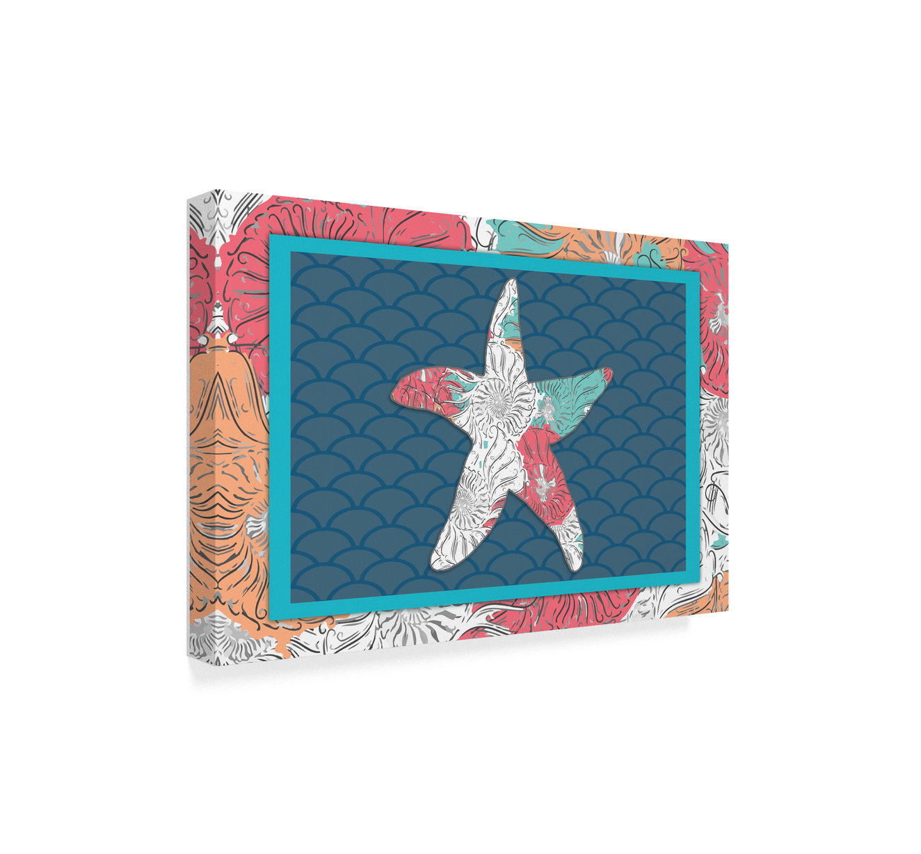 "Framed Starfish" by Lightboxjournal, Canvas Art, 22"x32" - Beach Style ...