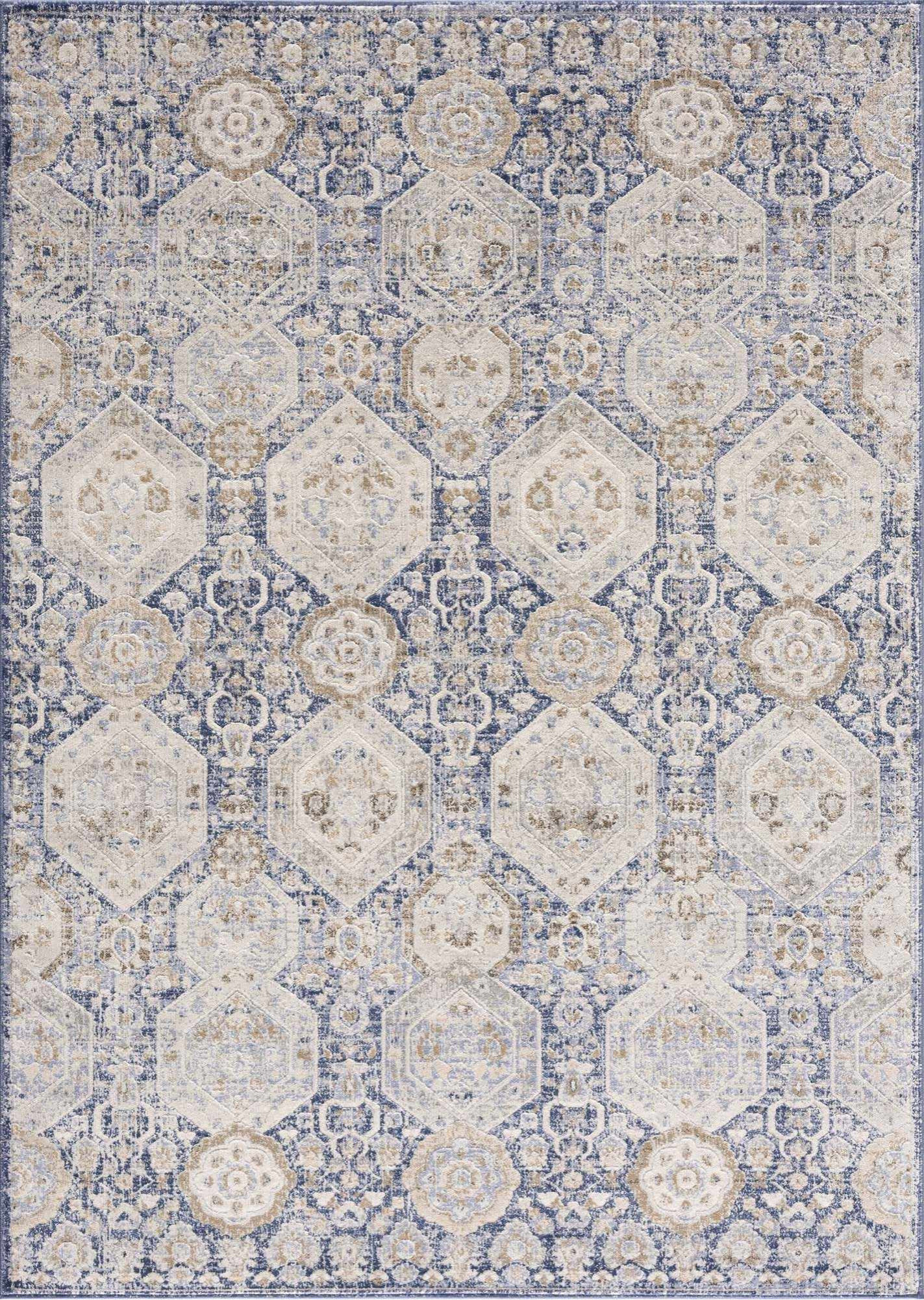 Hauteloom Parkerfield Blue Area Rug, 6'7"x9' - Contemporary - Area Rugs ...