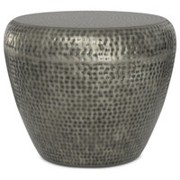 Preston Metal Side Table, Antique Silver - Industrial - Side Tables And ...