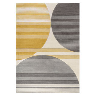 Nicky Geometric Striped Circles Runner Rug, 3 X 5 - Contemporary - Area ...