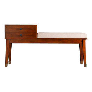 Alders Midcentury Modern Upholstered Storage Bench - Midcentury ...