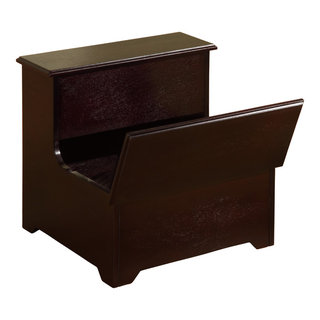 Nikolas 2-Step Contemporary Storage Step Stool, Cherry Wood ...