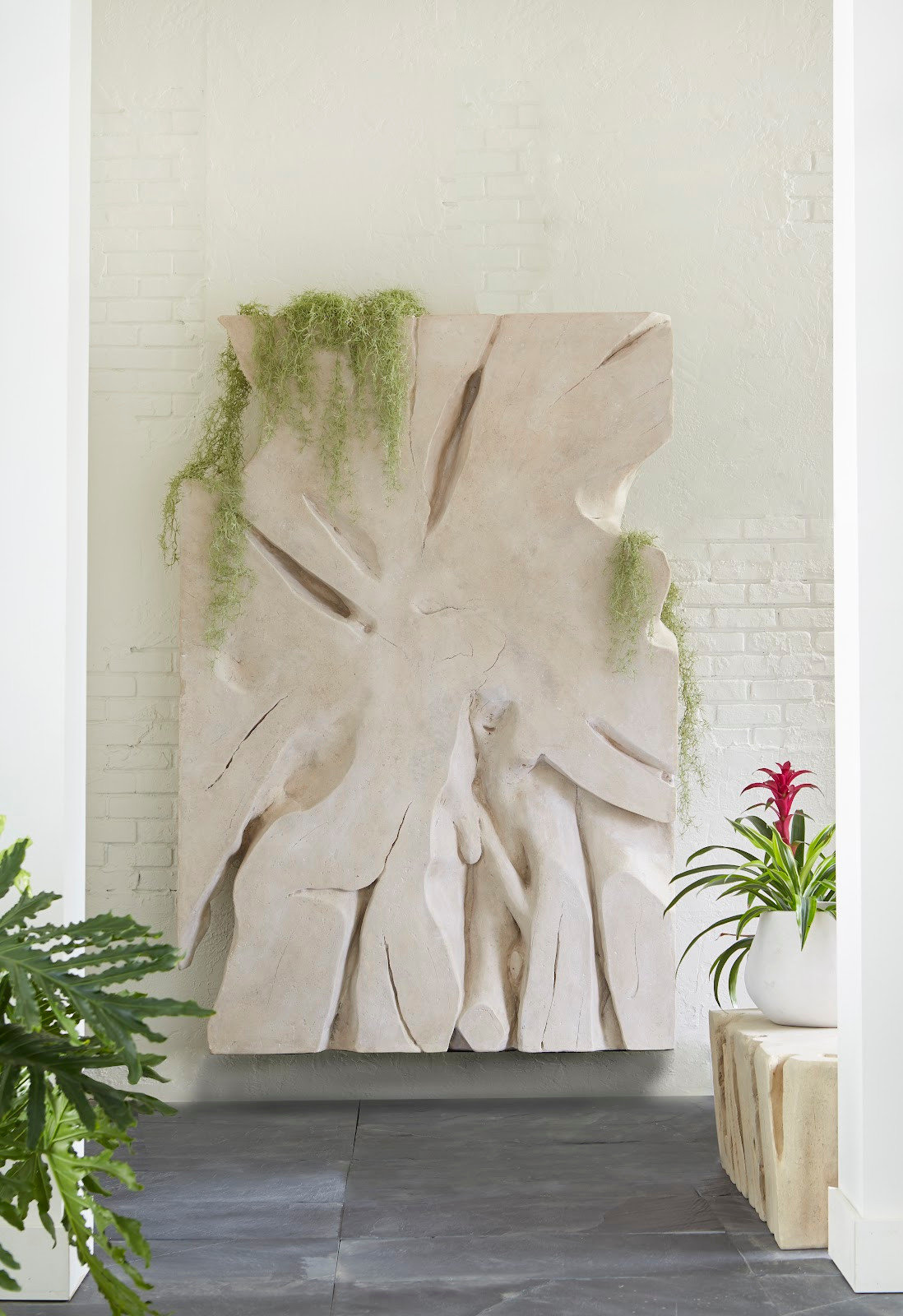 Freeform Root Bench, Roman Stone, 51x14x17"H - Rustic - Outdoor Benches ...