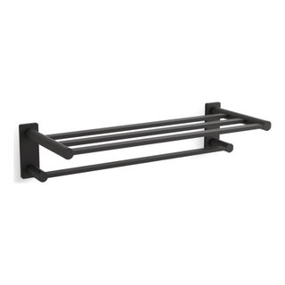 Kohler Parallel Hotelier, Matte Black - Modern - Towel Racks & Stands ...