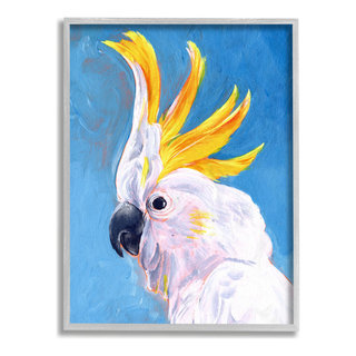 Parrot Mohawk Blue Yellow Animal Bird Painting, 11"x14" - Tropical ...