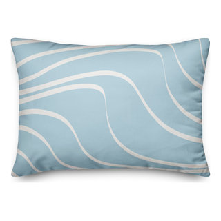 Wavy Lines On Blue 20x14 Spun Poly Pillow, 20x14 - Contemporary ...