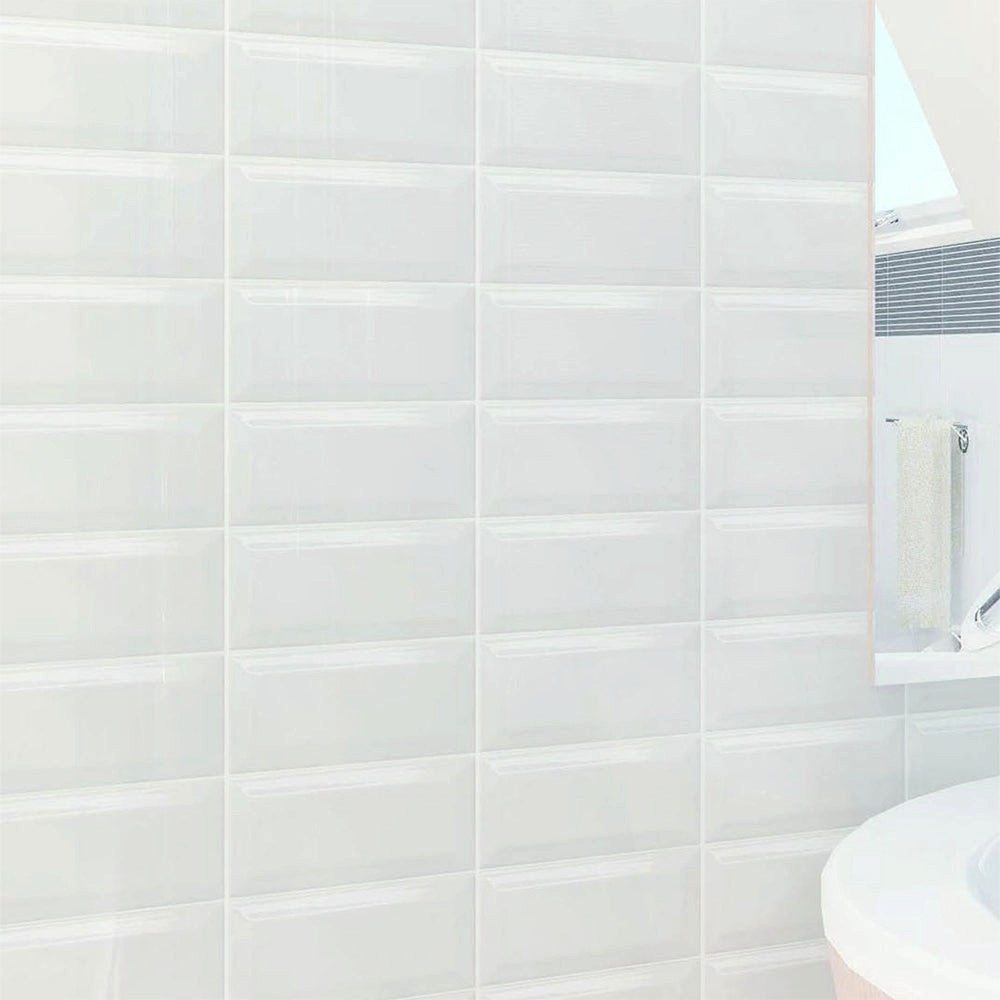 Metro Blanco Atrico Bright Bevelled 4x12 Ceramic Tile, 4x12 ...
