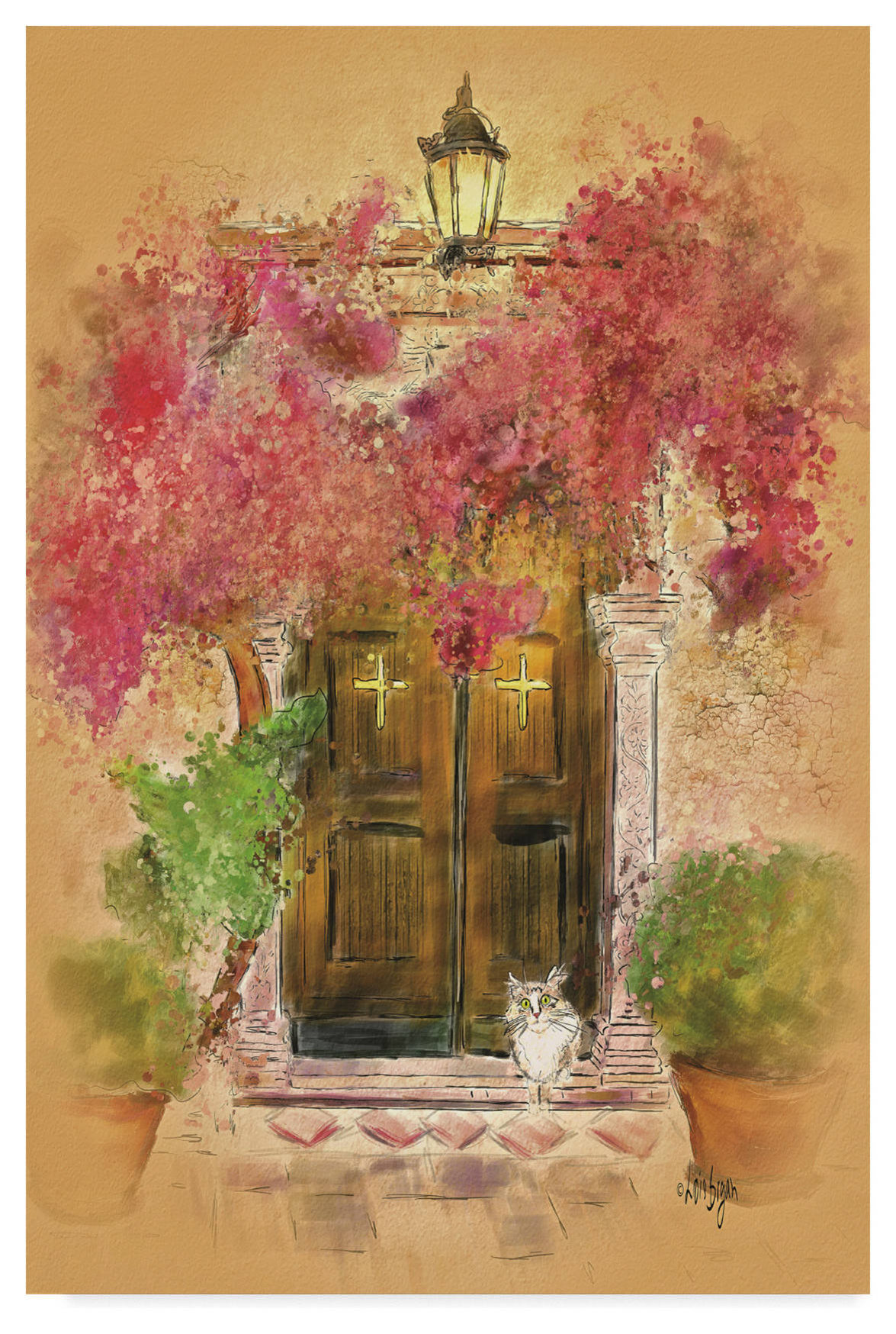 "Church Cat" by Lois Bryan, Canvas Art, 22"x32" - Contemporary - Prints ...