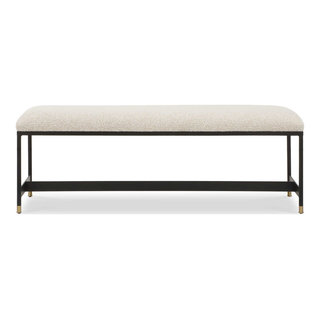 Uttermost Halston Upholstered White Bench - Upholstered Benches - by ...