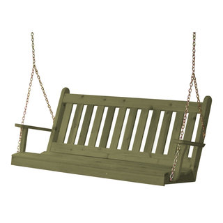 Cedar Traditional English Porch Swing, 5 Foot - Transitional - Porch ...